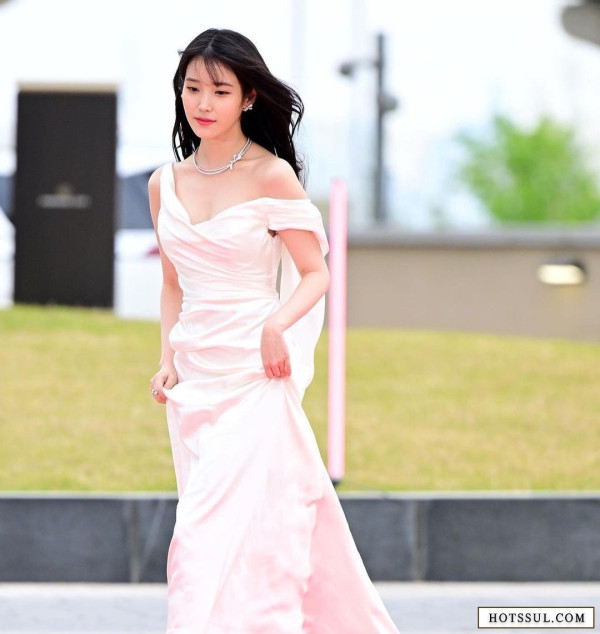 아이유 백상예술대상 드레스 자태 귀한 가슴골